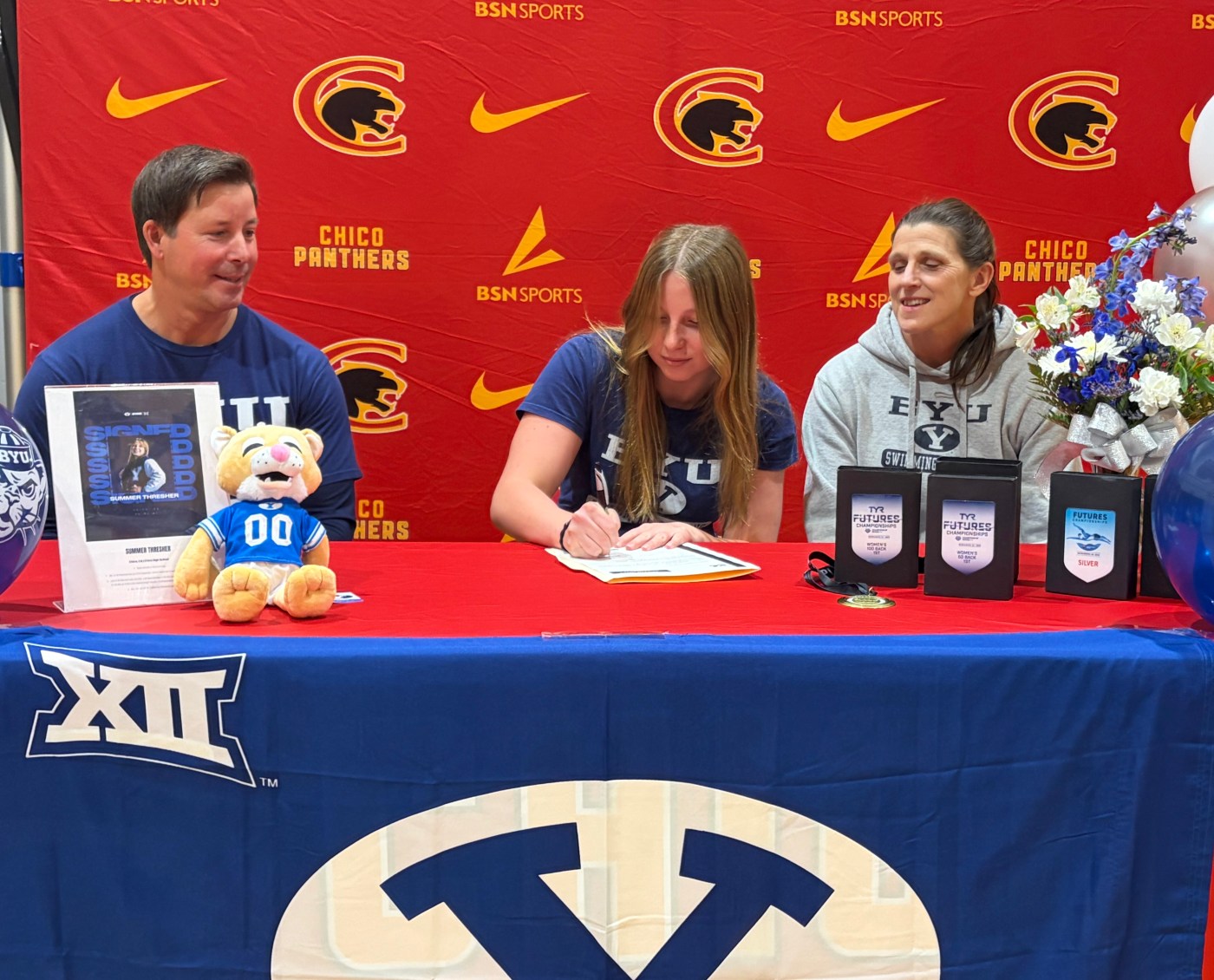 Chico High’s Summer Thresher signs with BYU swimming