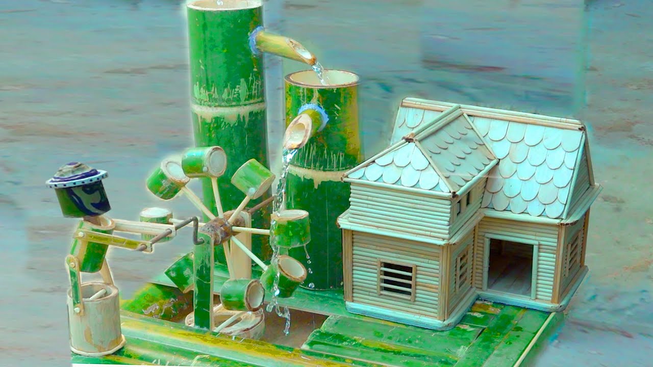 DIY How To Make Model Bamboo Water Fountain