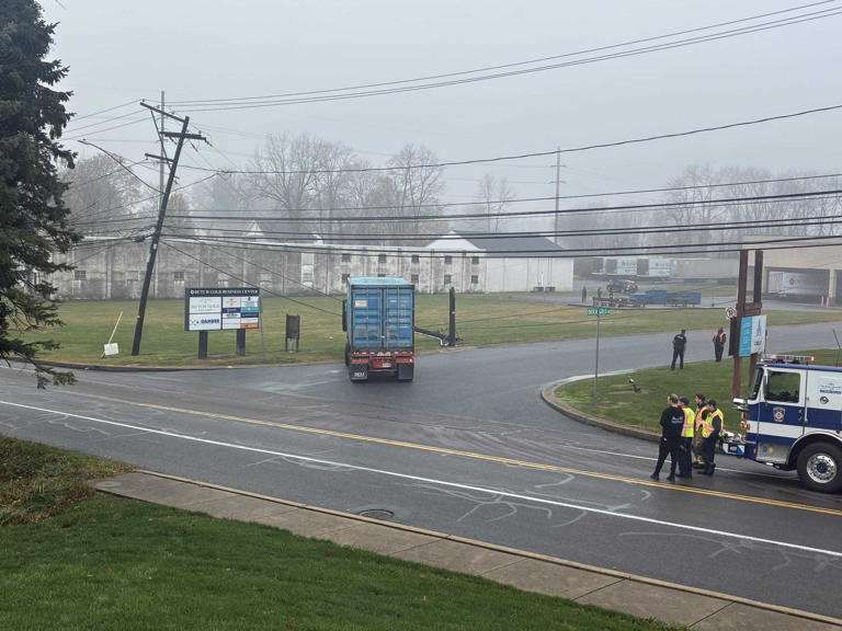 Tractor Trailer Crashes Into Pole Causes Power Outage