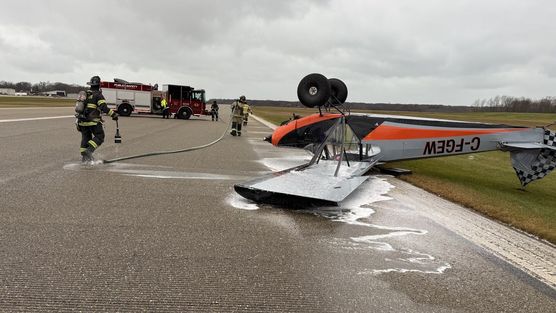 Small plane flips over during emergency landing at Southwest Michigan ...