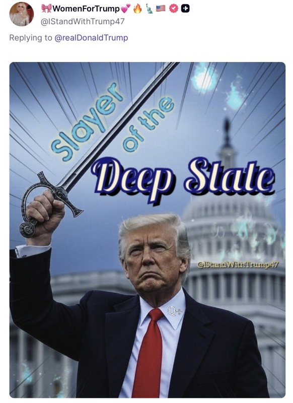 ‘Slayer of the Deep State”— Trump Shared Sword Themed QAnon Posts