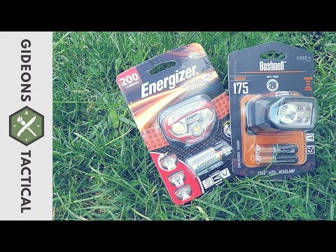 Best $15 Wal-Mart headlamp comparison Bushnell vs Energizer