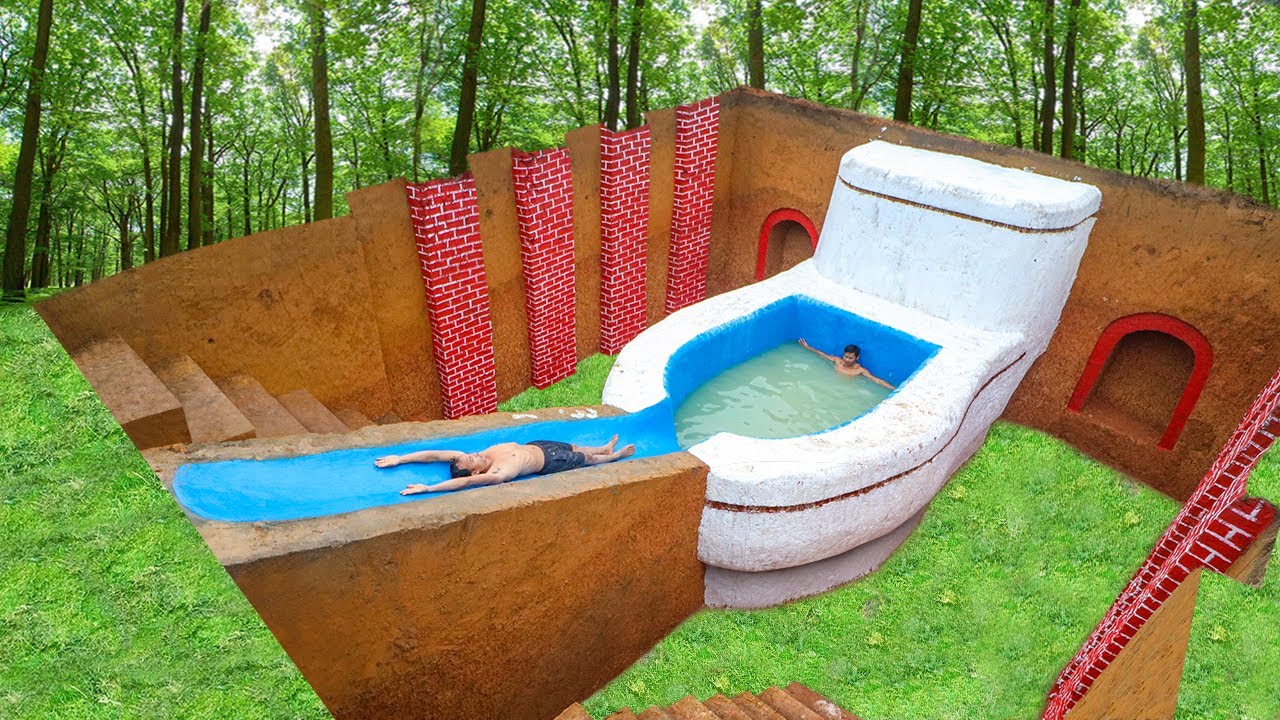 Build underground tunnel water slide