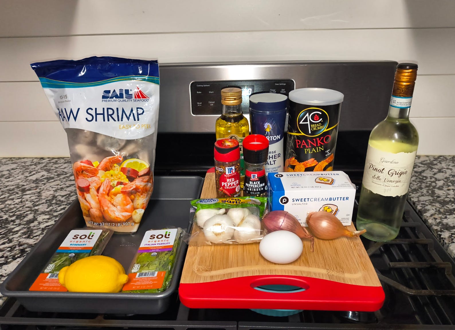 I tried Ina Garten's simple baked shrimp scampi. The dish came together ...