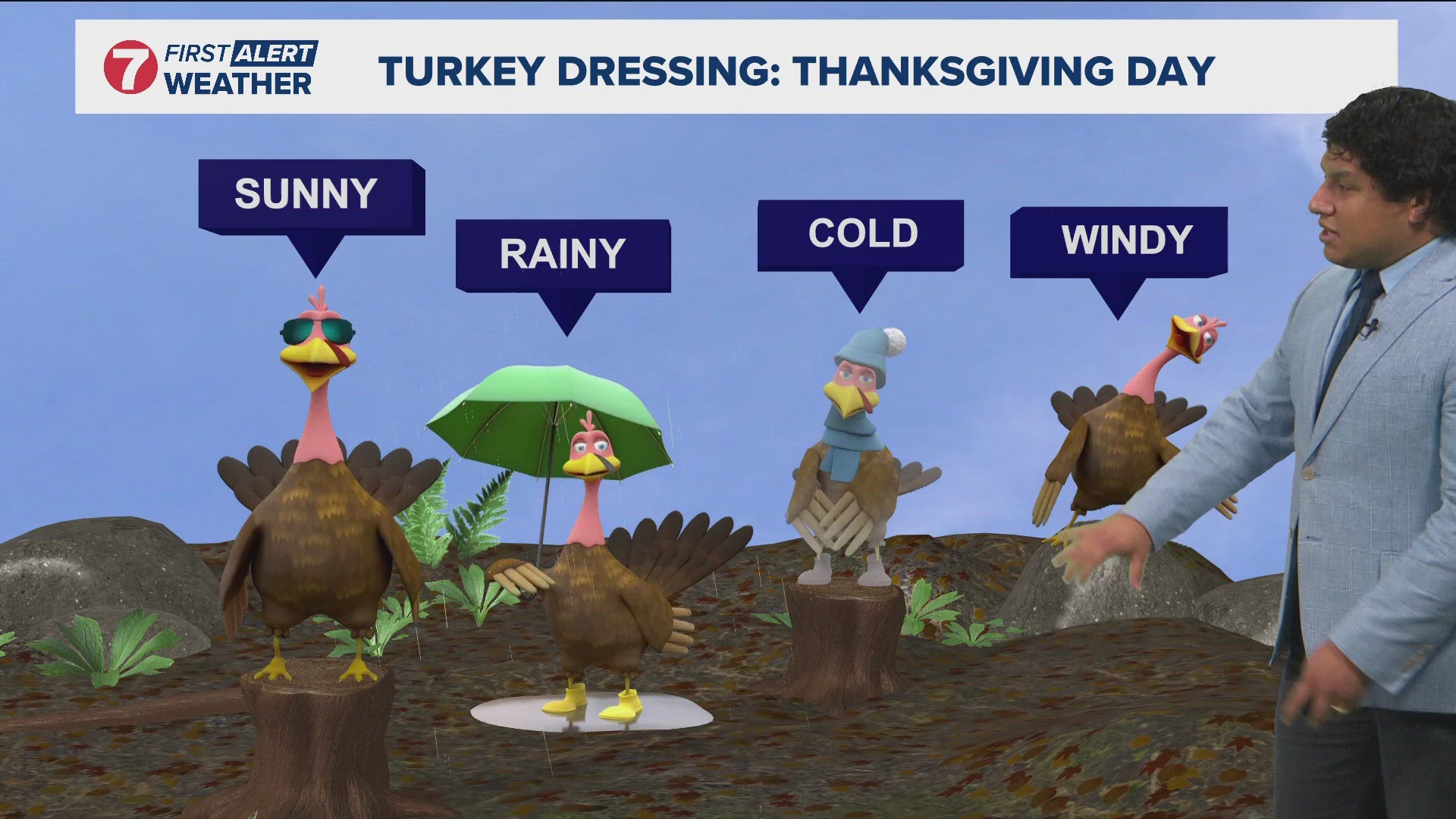 Thanksgiving temperatures wobble above average