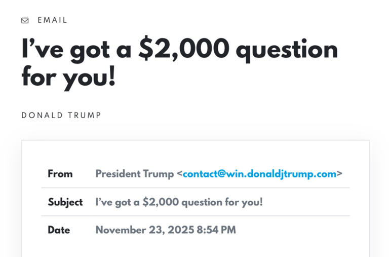 Trump Continues Asking for Cash While Dangling $2,000 Checks