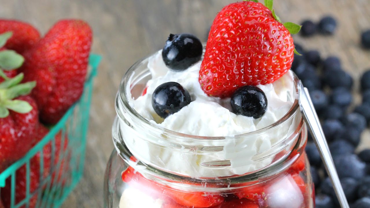 Red, white and blueberry shortcakes - patriotic dessert