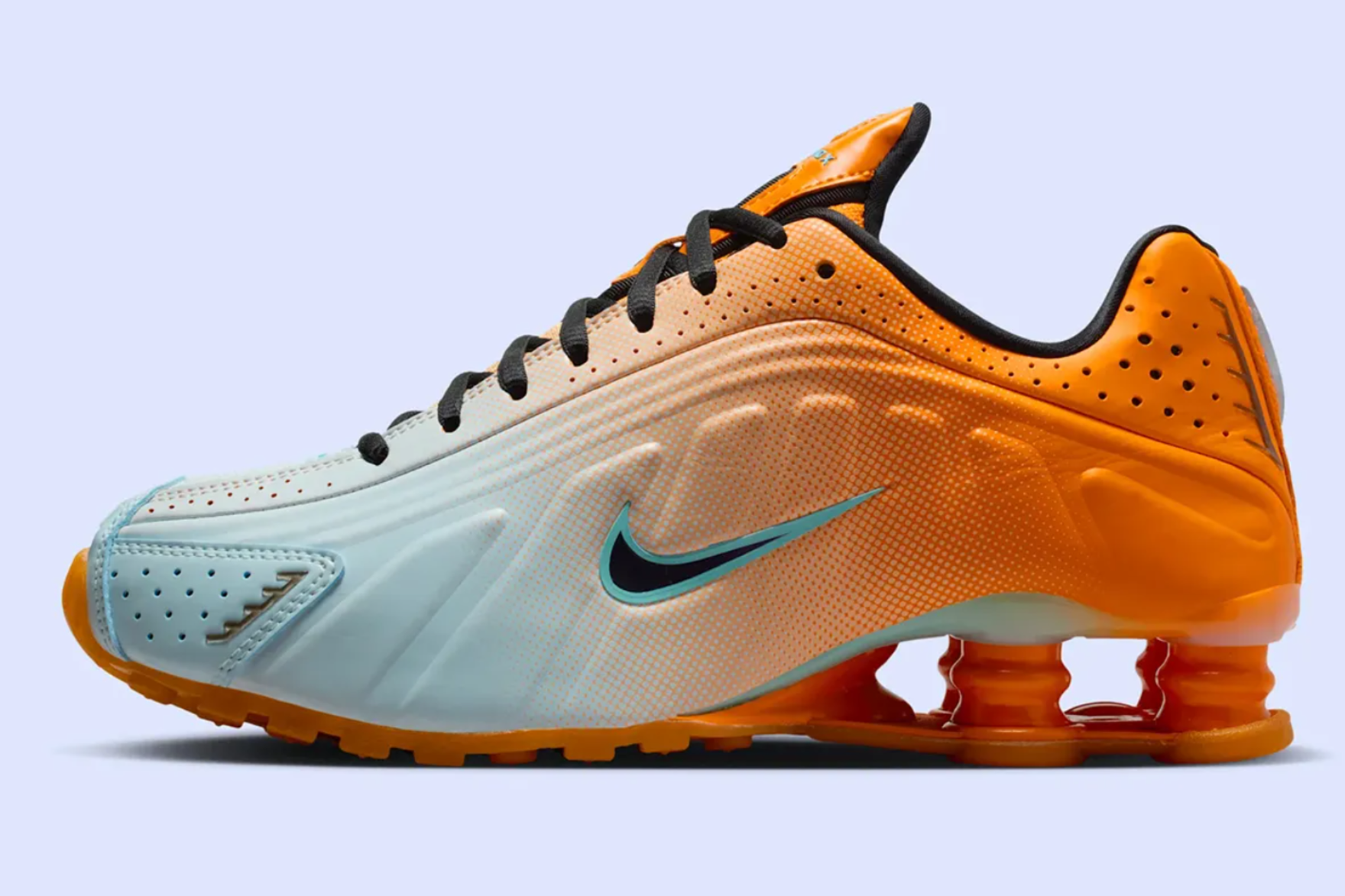 Nike Shox R4 Returns In A Striking “Vivid Orange/Glacier Blue” Gradient