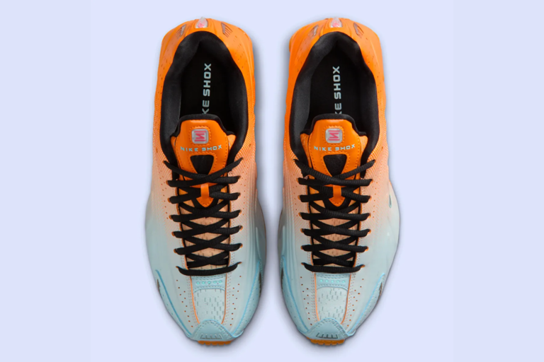 Nike Shox R4 Returns In A Striking “Vivid Orange/Glacier Blue” Gradient