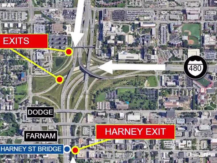 Harney Street bridge over I-480 in Omaha reopens