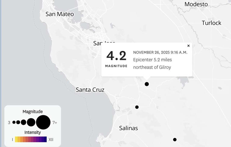 Cluster of earthquakes strike near San Jose in Bay Area
