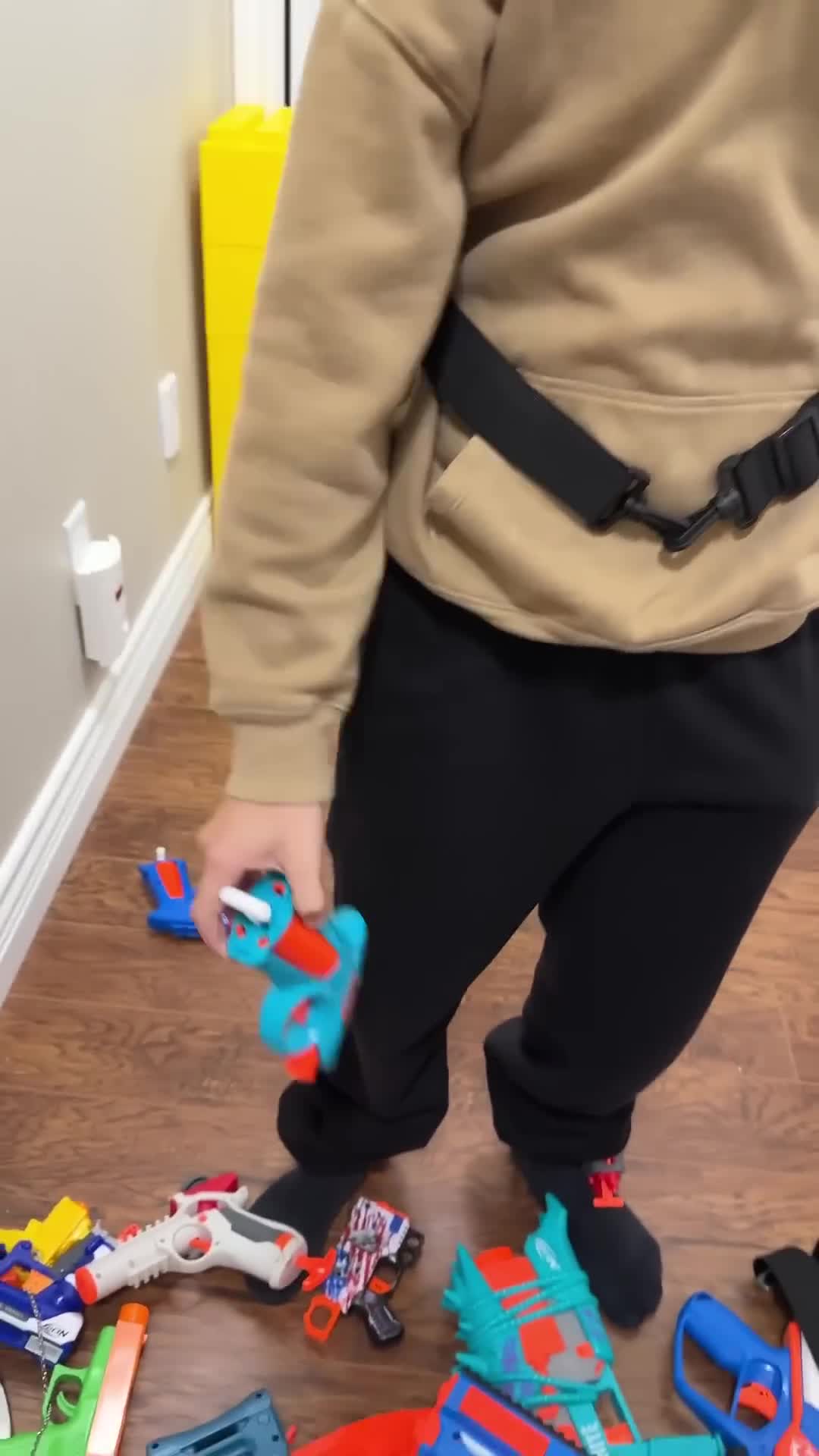 How many Nerf guns can he carry?