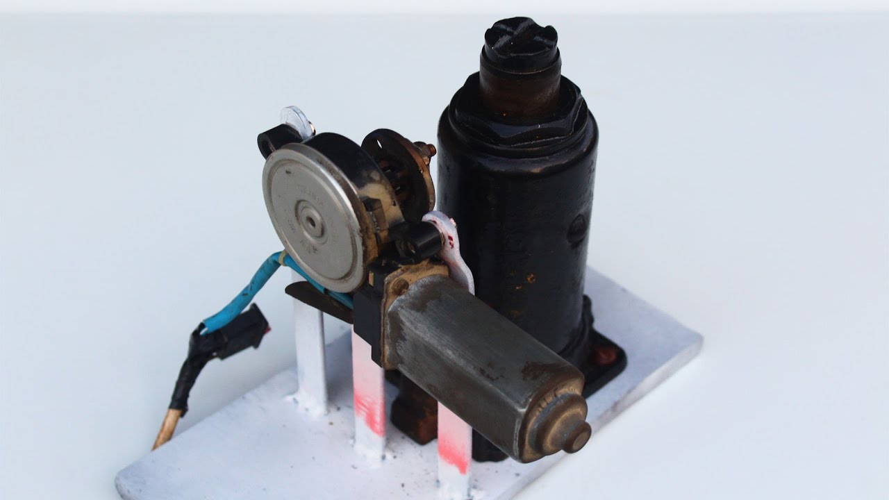 Make a Electric 12v Hydraulic Car Jack Using Car Window Motor