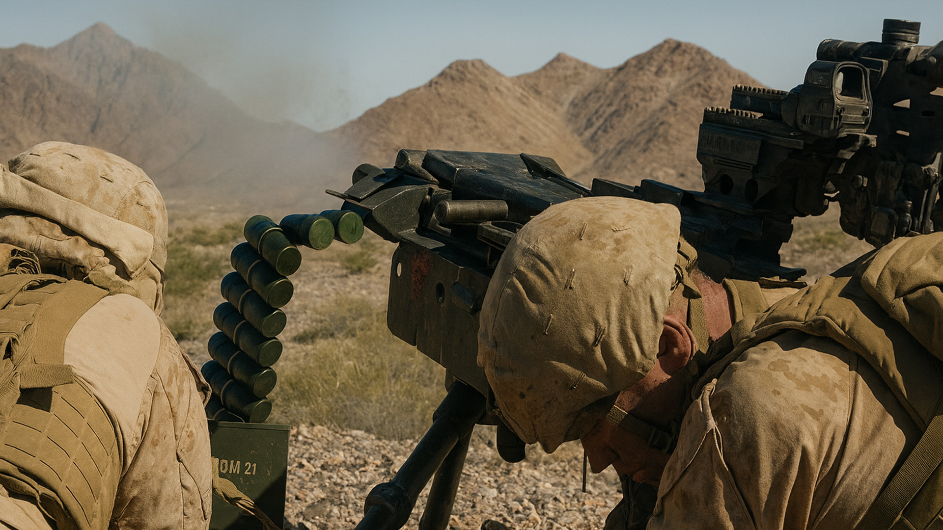 Marines Fire Crew-Served Weapons at Range 400
