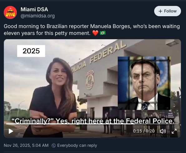 After 11-years Brazilian reporter Manuela Borges gets to rub Bolsonaro ...