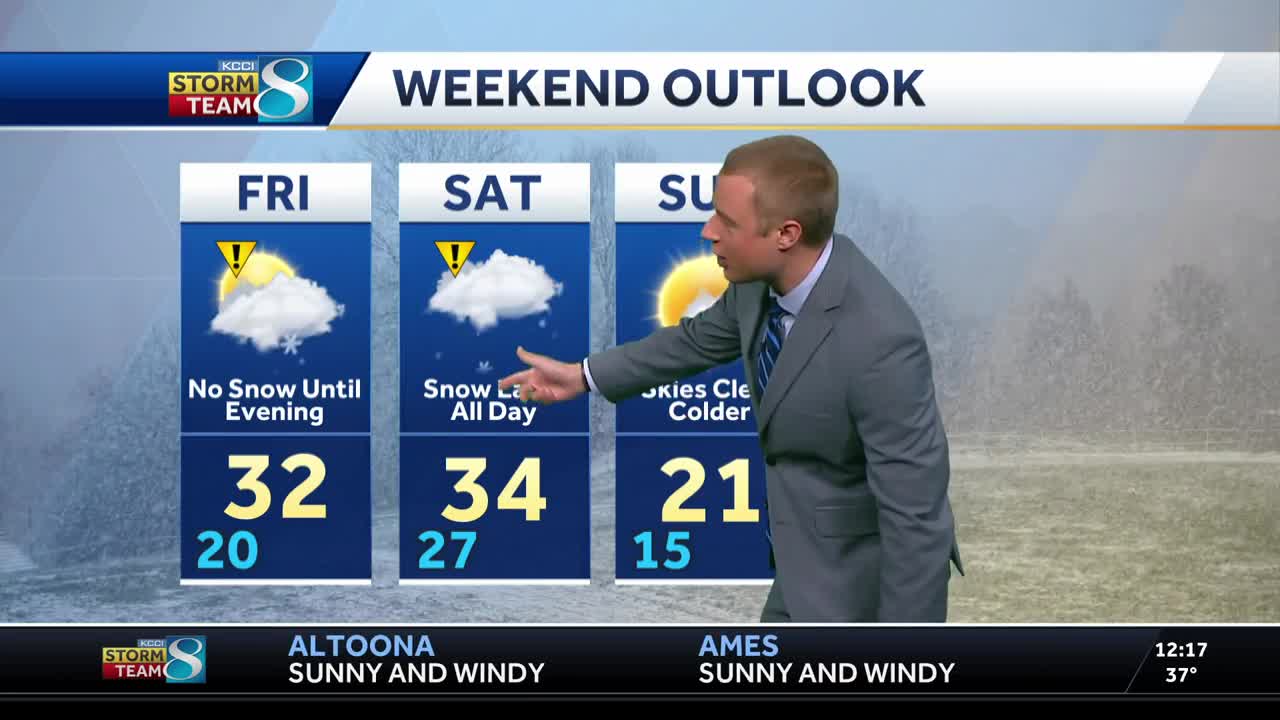 Iowa weather: Another windy day with snow after Thanksgiving