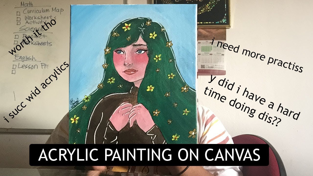 Working with acrylic paint (harder than I thought) - Speed painting