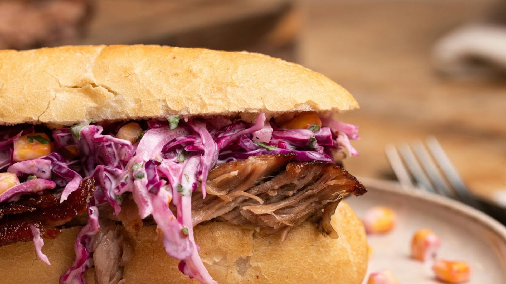 BBQ Pork Rib Sandwich With Corn Slaw Recipe