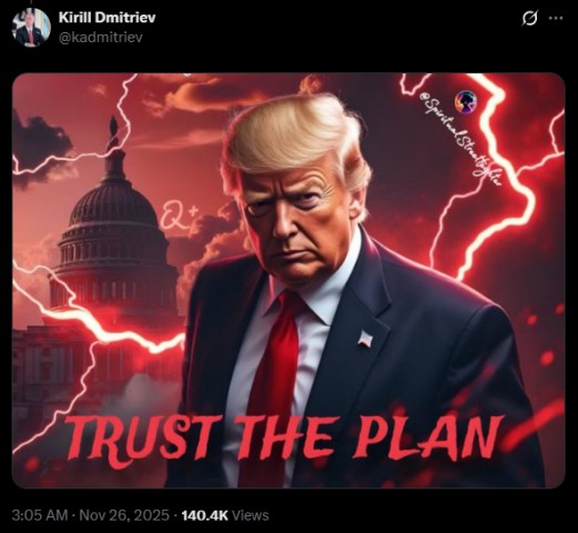 Putin loyalist posts unhinged AI picture of Donald Trump calling for ...
