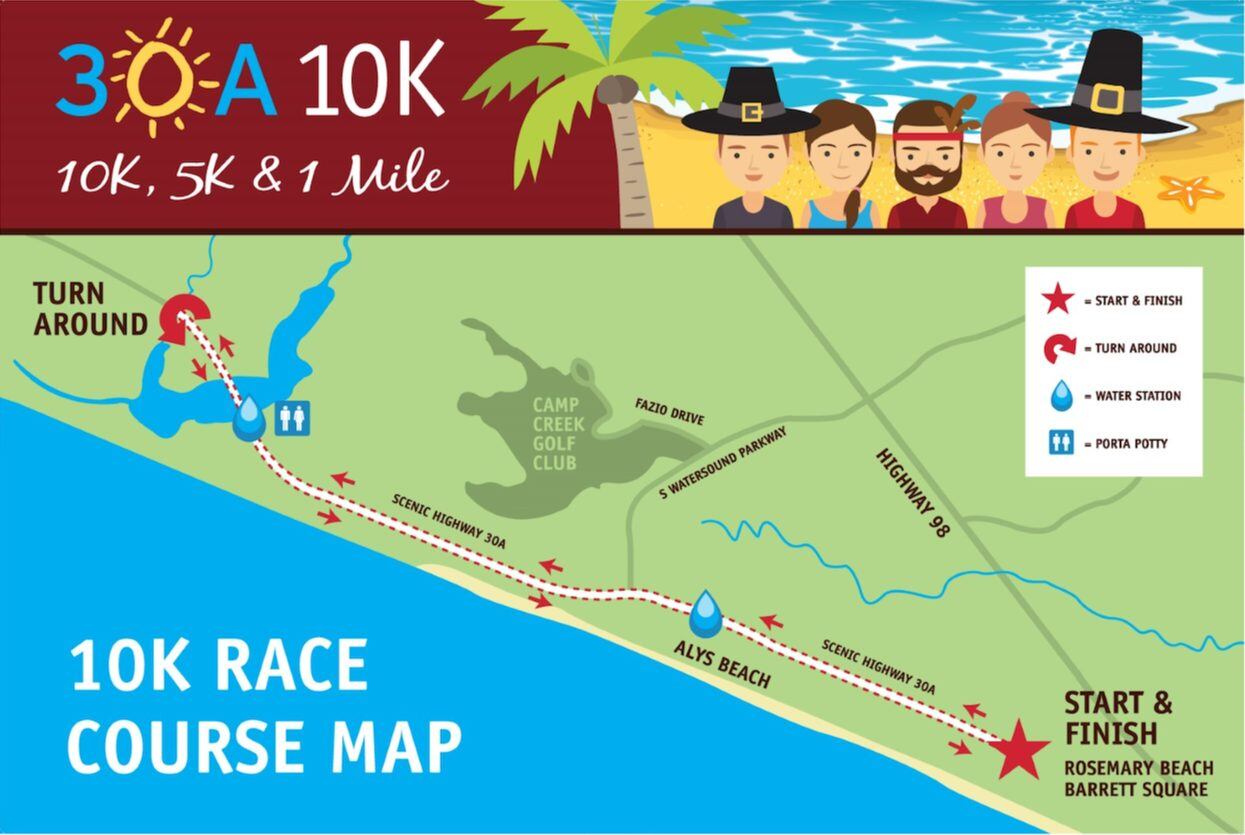 Thanksgiving Day 30A road closure for 10K