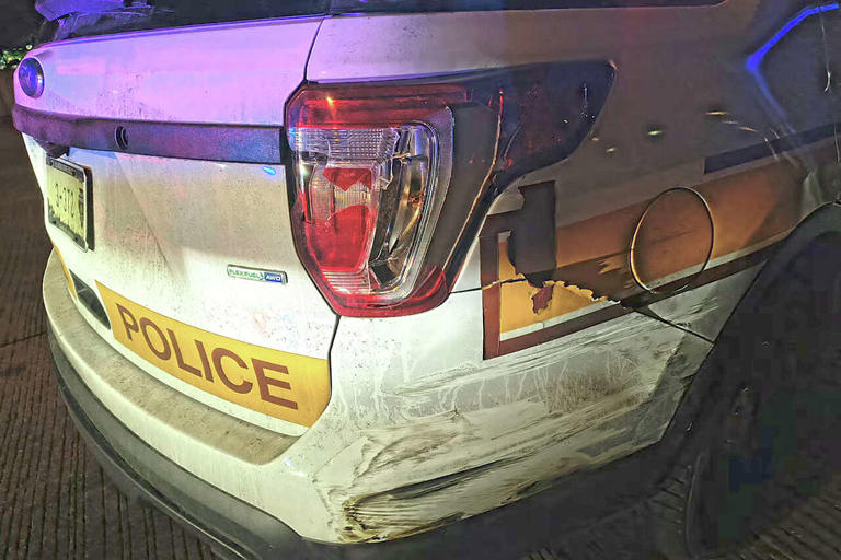 Hit-and-run driver strikes Illinois State Police car
