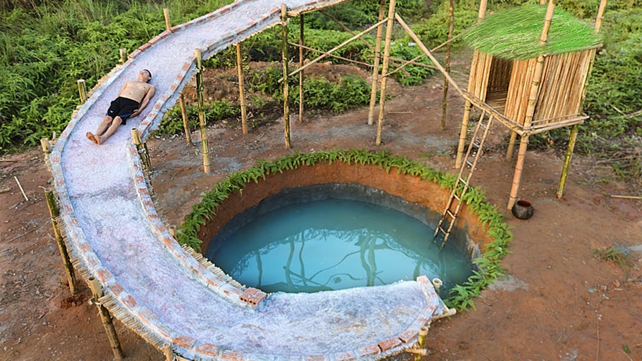 Digging to create a water slide house