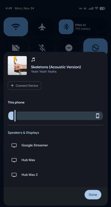 Google Play Services Update Adds One-Tap Media Playback Transfer to Android