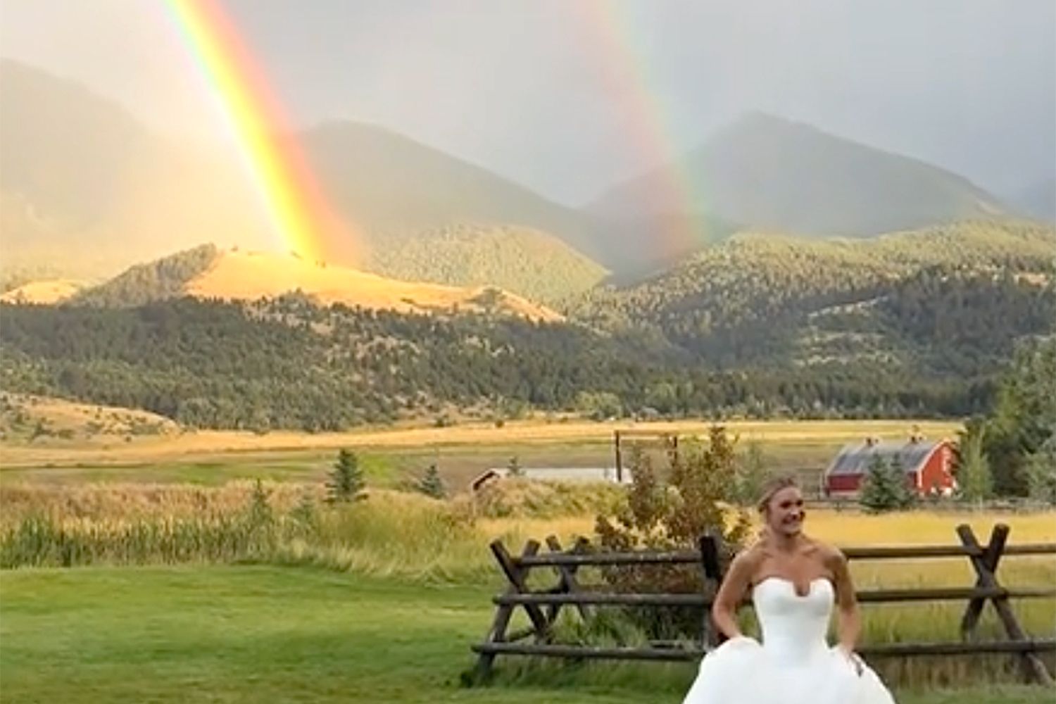 Montana Bride Gets Stunning Surprise as Double Rainbow Appears on Her ...