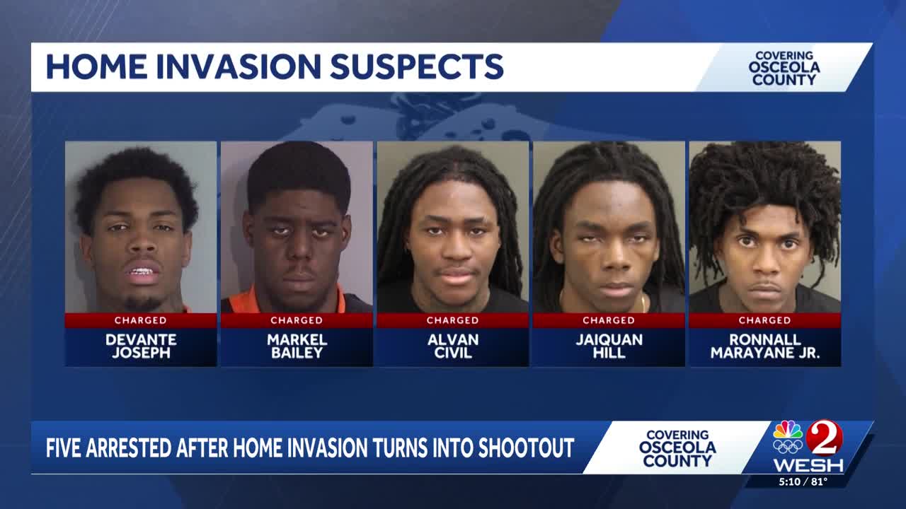 Davenport home invasion ends in gunfire; 5 suspects arrested