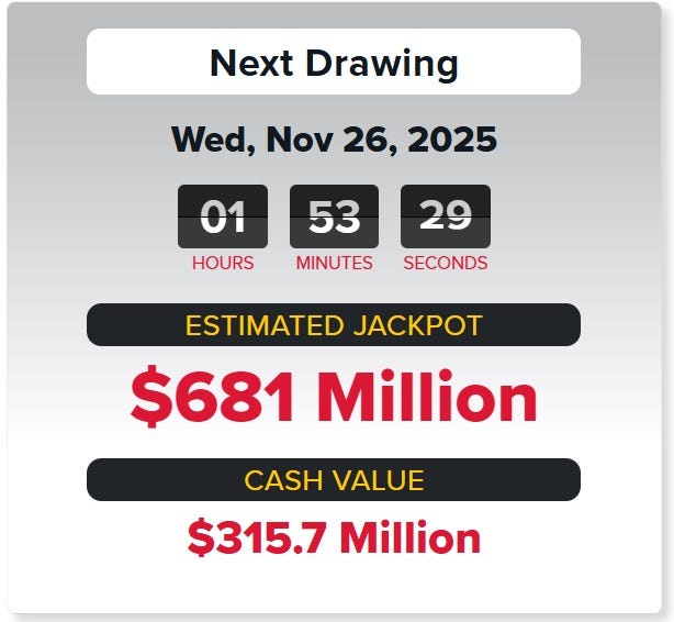 Did anyone win Powerball? Winning numbers Wednesday, November 26, 2025