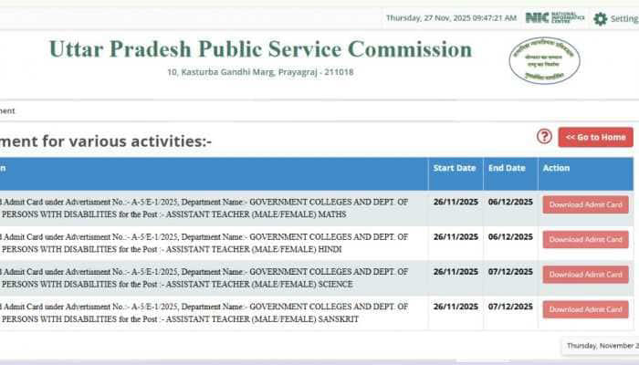 UPPSC LT Grade Admit Card 2025 OUT At uppsc.up.nic.in- Check Direct ...