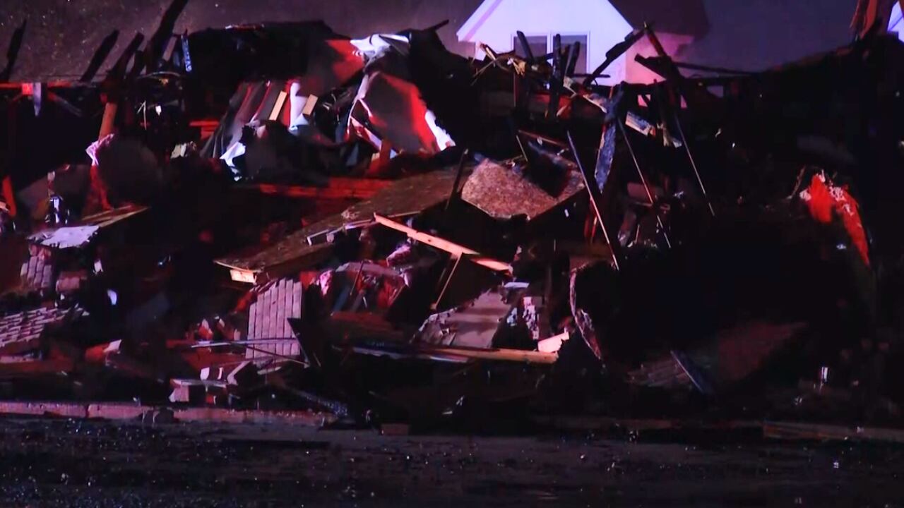 Commercial structure fire leaves building in shambles