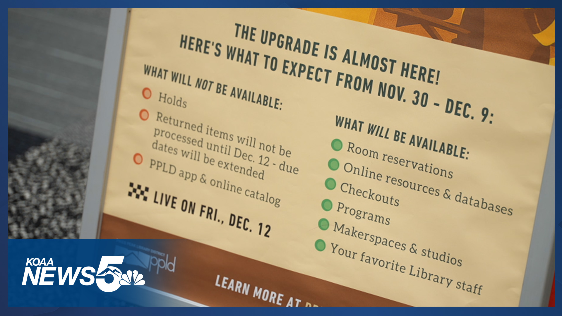 The Pikes Peak Library District will begin upgrading library systems ...