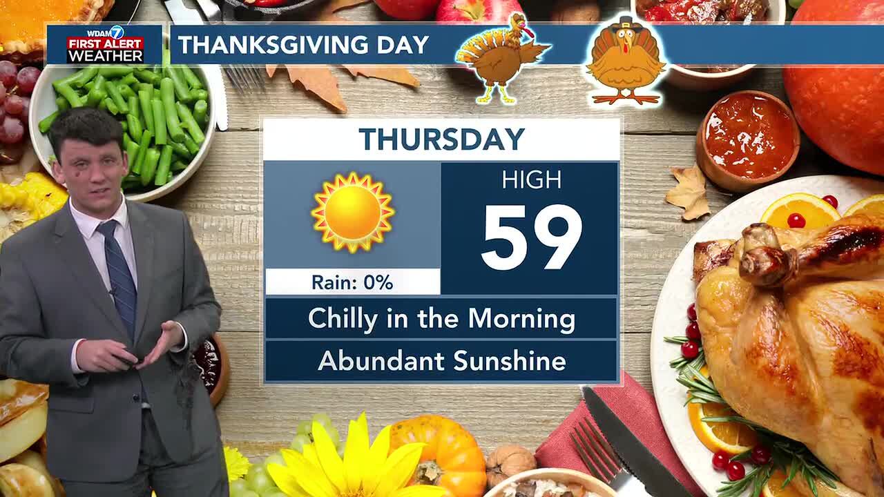 Sunny for Thanksgiving, cold nights ahead