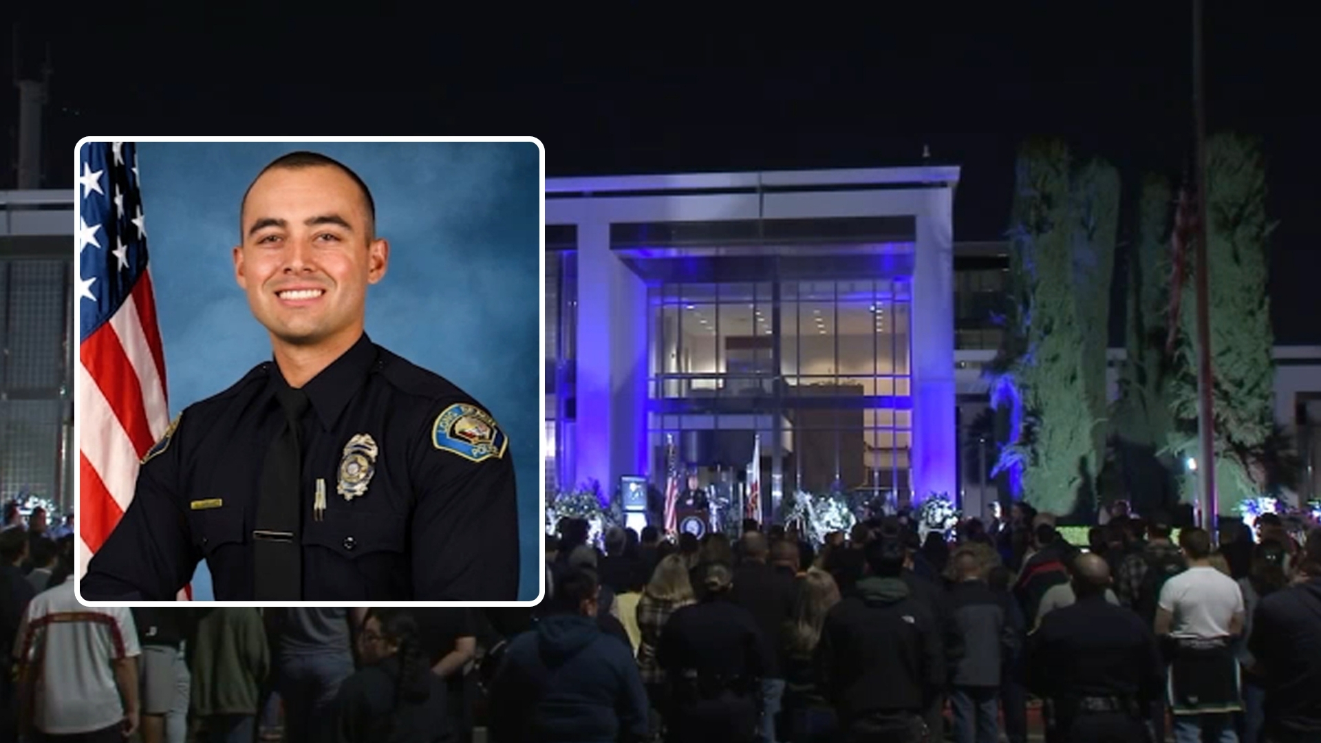 Hundreds gather for vigil in honor of Alhambra officer killed in ...