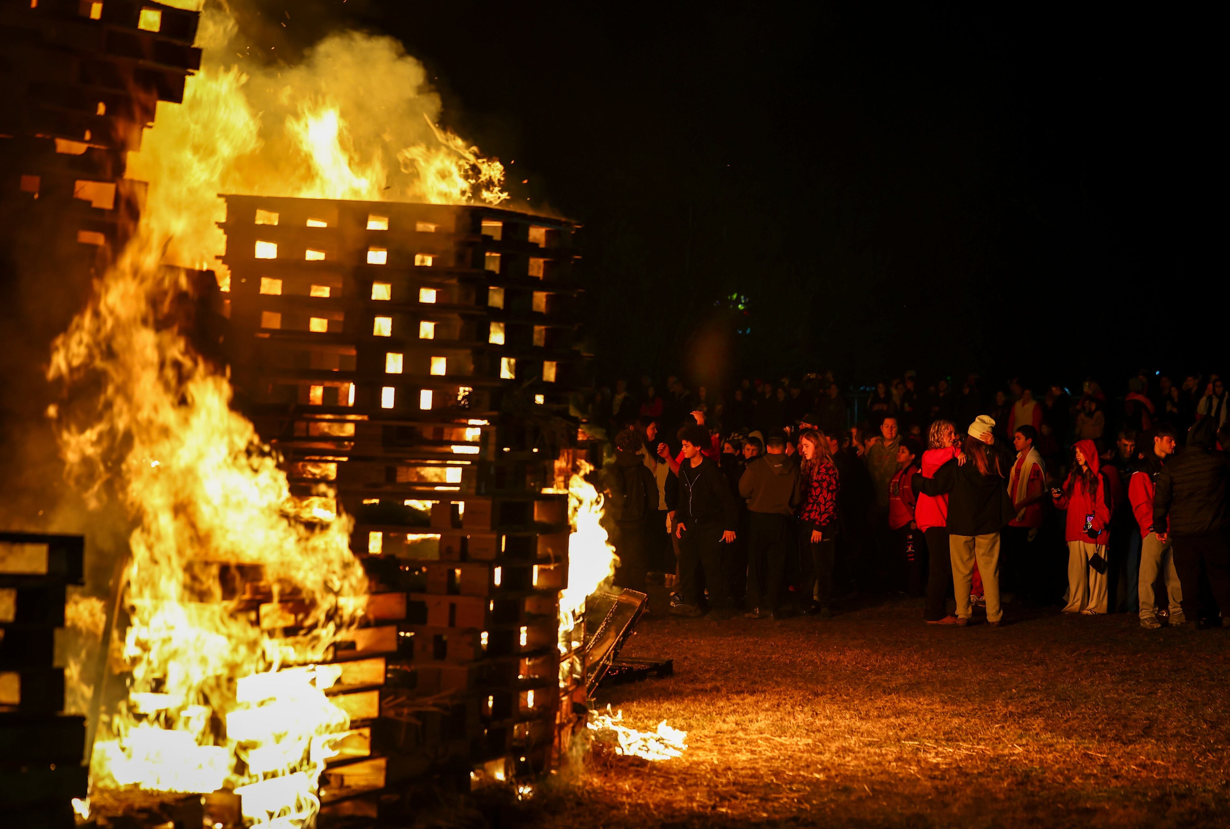 Easton Area’s bonfire returns on eve of 118th Thanksgiving football ...