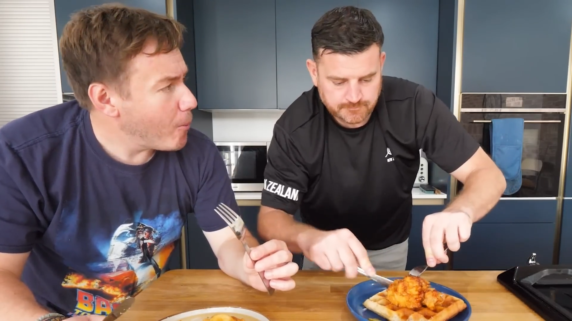 British Guy Tries American Chicken and Waffles