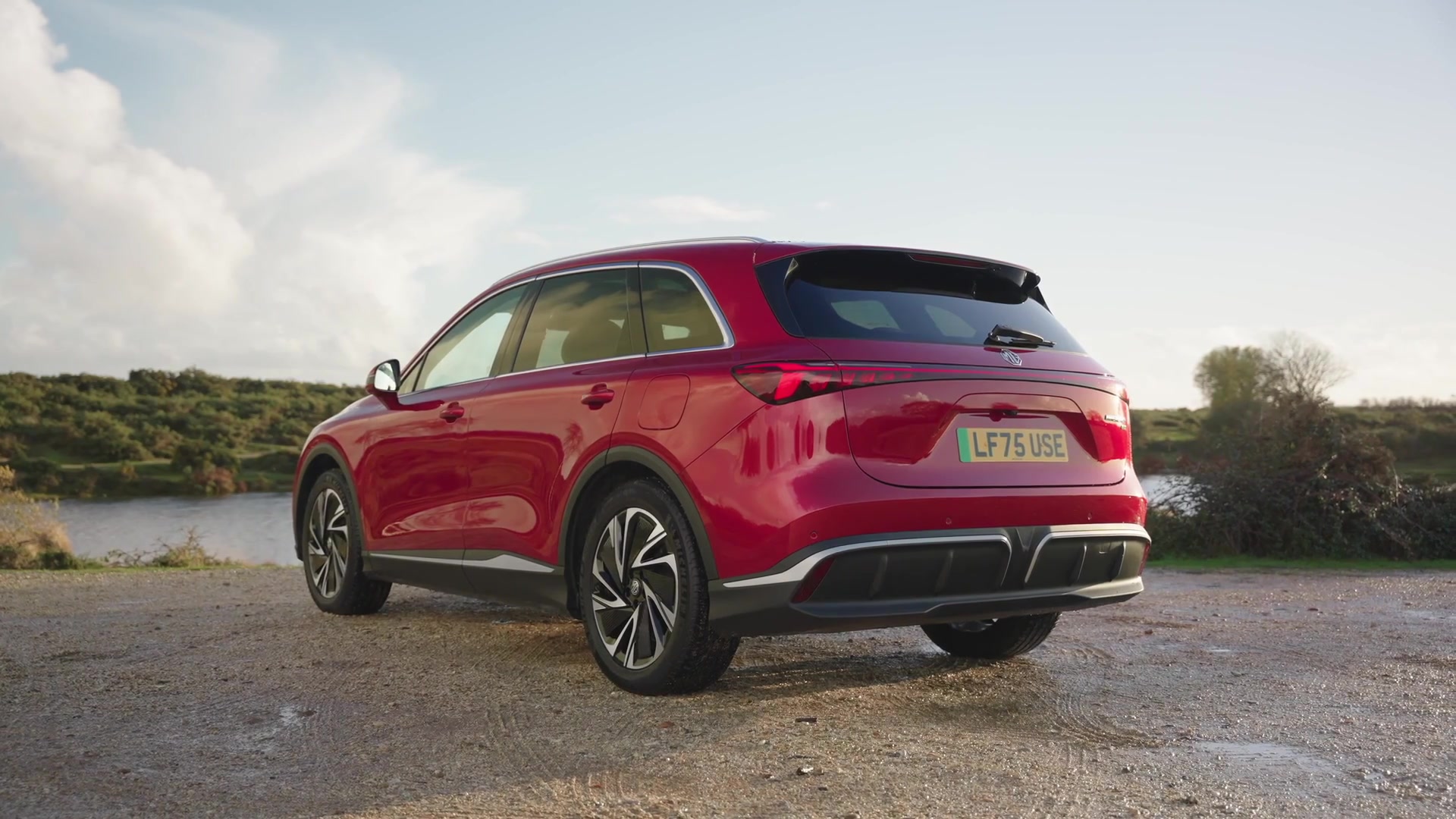 The all new MGS6 EV Trophy Long Range Exterior Design in Red
