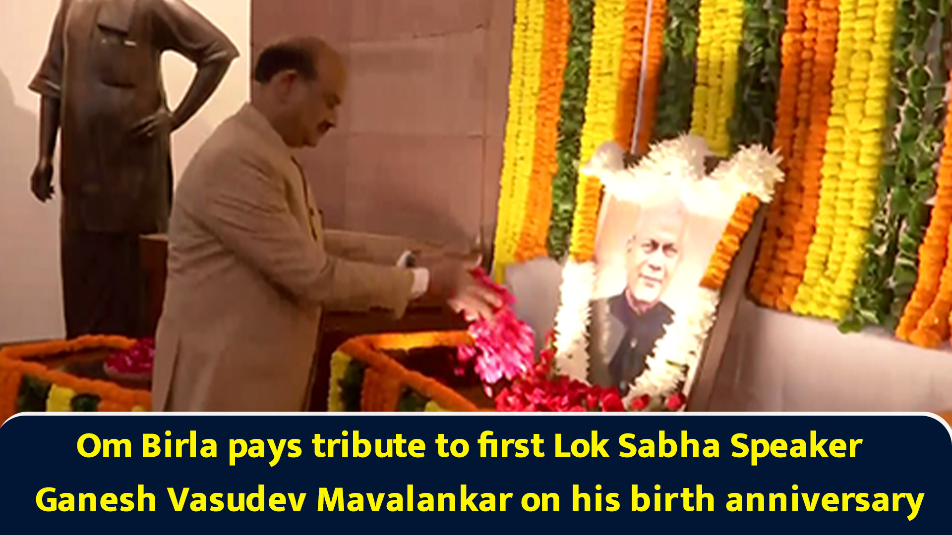 Om Birla pays tribute to first Lok Sabha Speaker Ganesh Vasudev ...