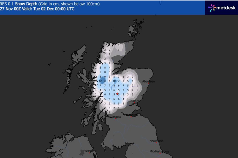 Scotland set for five days of snow with one area to see the most every day