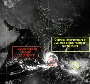 Cyclone Ditwah: Satellite image, path and track of cyclonic storm