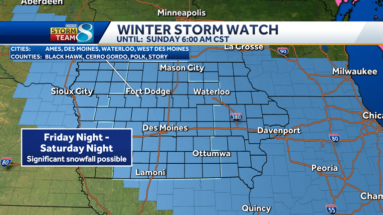 Iowa weather: Winter storm warning issued for most of Iowa