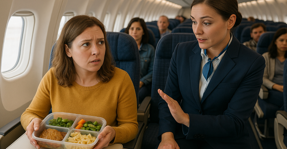 I brought my own food on the plane and the flight attendant told me I ...