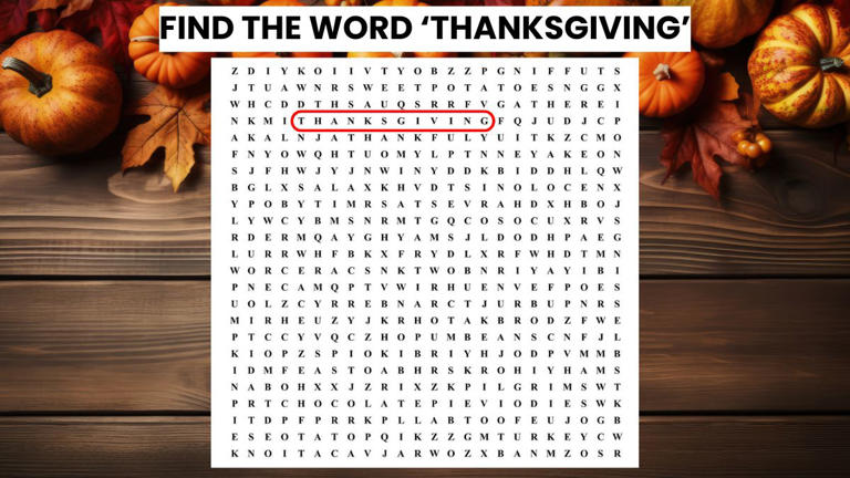 If You Possess Super Sharp Eyes, Then Find The Word 'THANKSGIVING' In ...