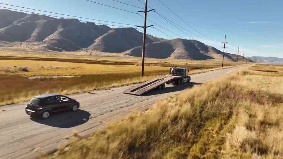 Car vs. Moving Trailer Ramp - Then a Classic Truck Tries It