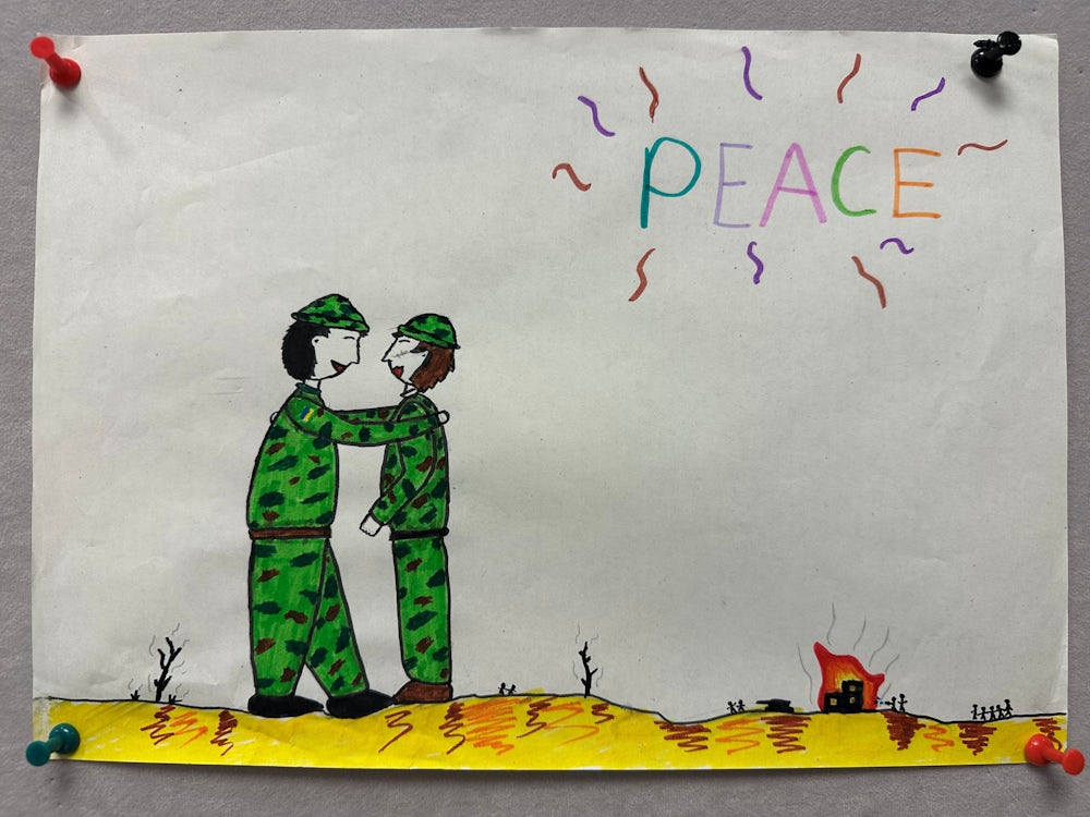 Kunstprojekt: Wie sich Kinder Frieden vorstellen
