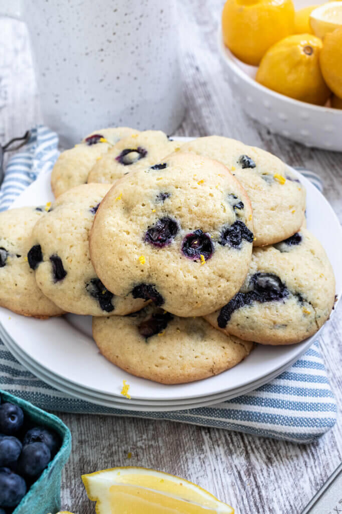Crazy Soft Lemon Blueberry Cookies