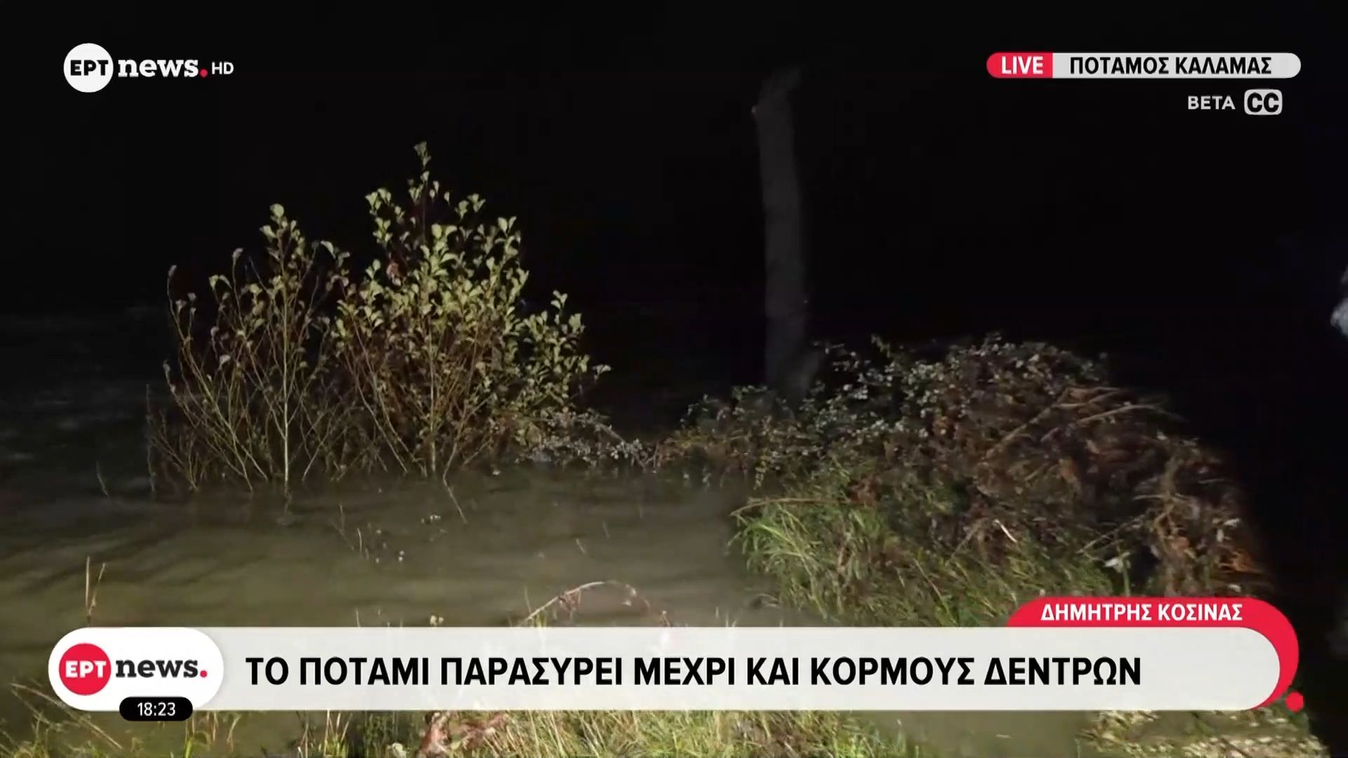 Έχουν φουσκώσει επικίνδυνα τα νερά του ποταμού