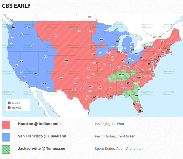 Colts vs. Texans TV map: Will Week 13 game be televised in your area?
