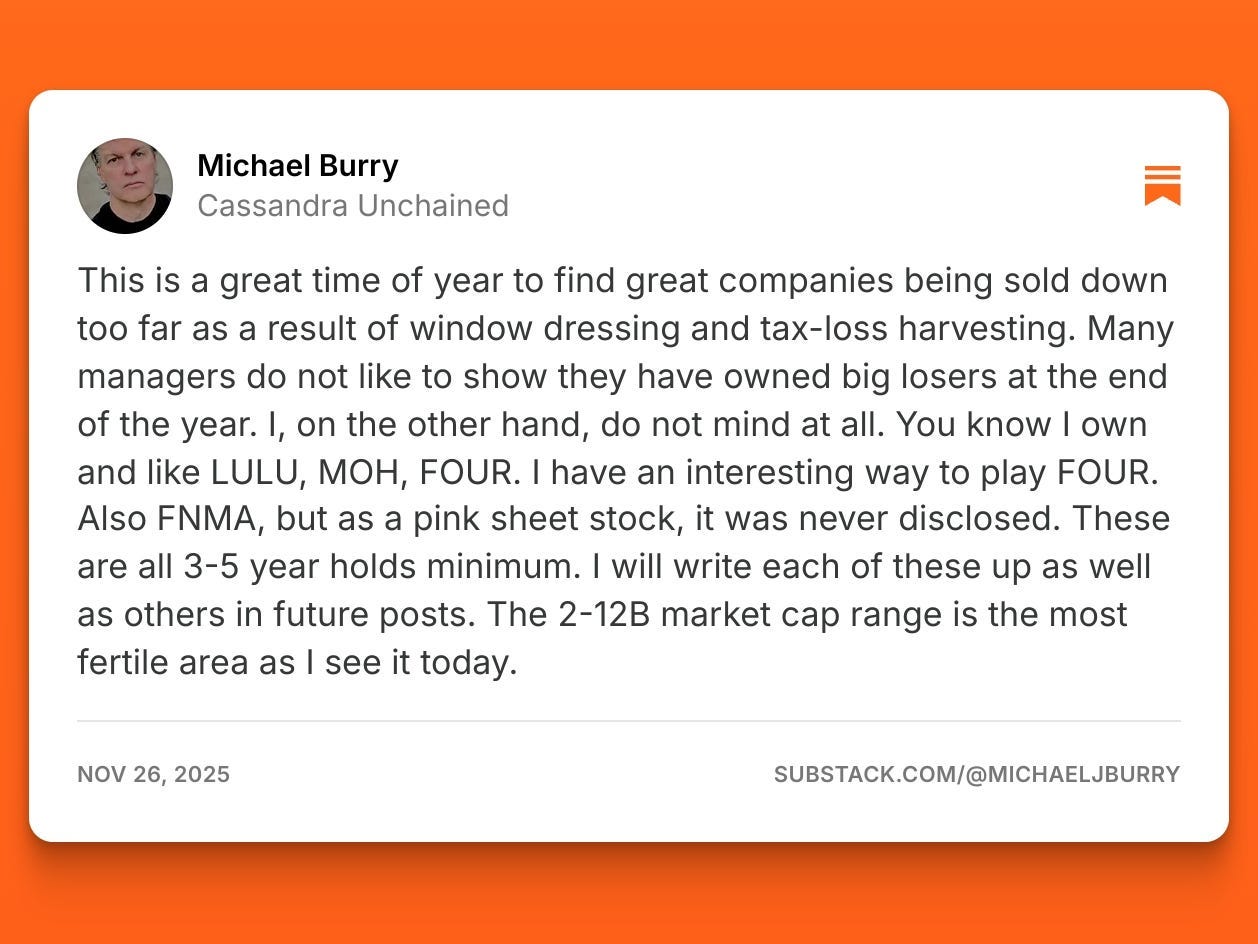 'Big Short' investor Michael Burry reveals 4 stock picks, including ...